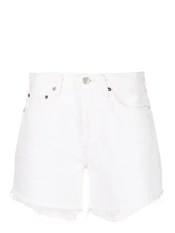 AGOLDE Parker High-waisted Denim Shorts - White