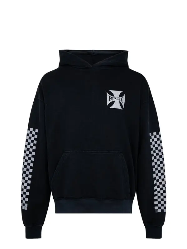 Rhude Classic Checkers Hoodie - Black