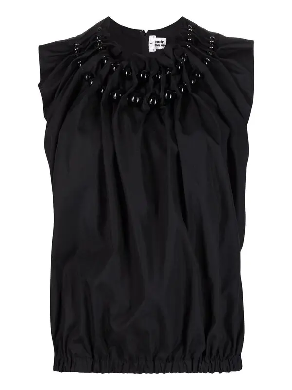 Noir Kei Ninomiya Pearl-embellished Blouse - Black