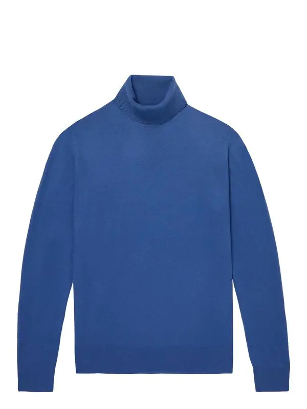 Loro Piana Dolcevita Slim-fit Baby Cashmere Rollneck Sweater - Blue