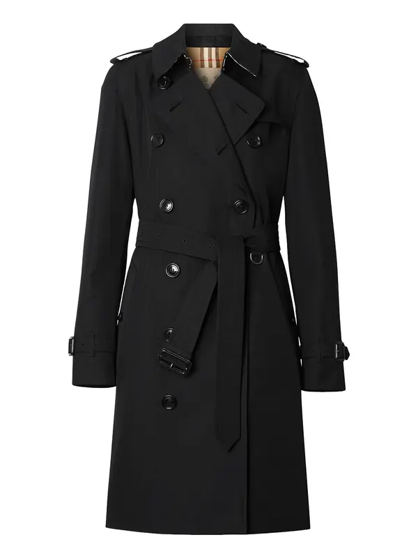 Burberry The Mid-length Kensington Heritage Trench - Black