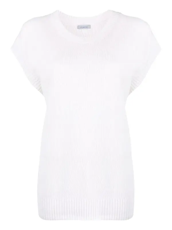 Malo Ribbed-knit Cashmere T-shirt - White