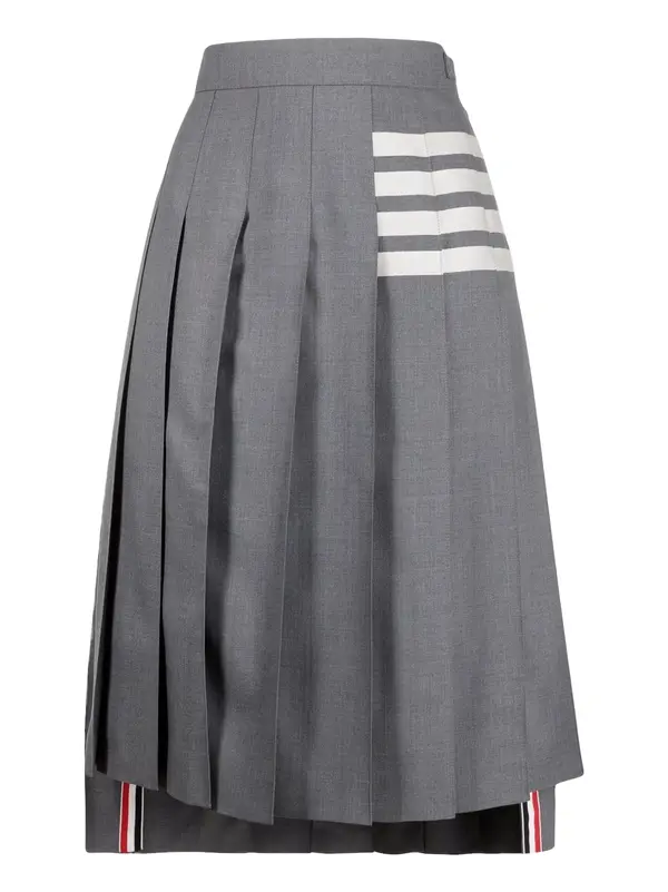 Thom Browne Pleated Kilt Skirt - Grey