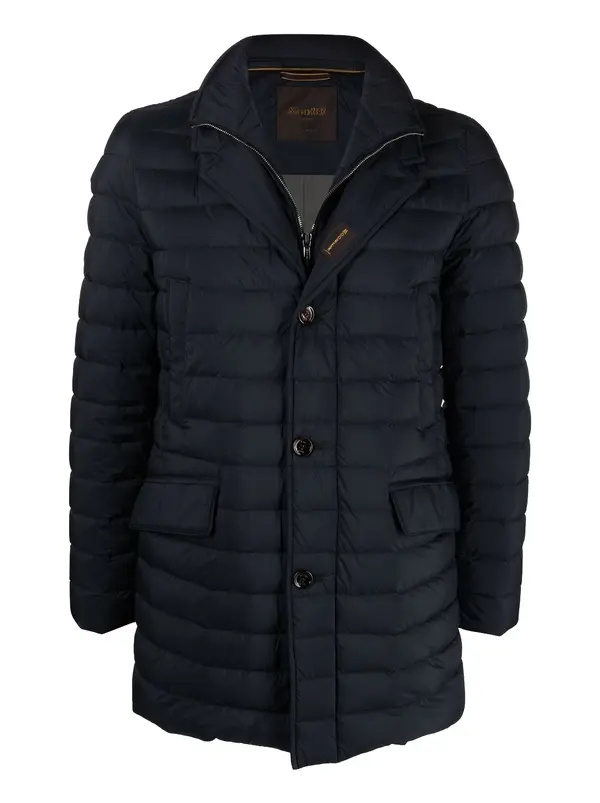 MOORER Notched Collar Padded Jacket - Blue