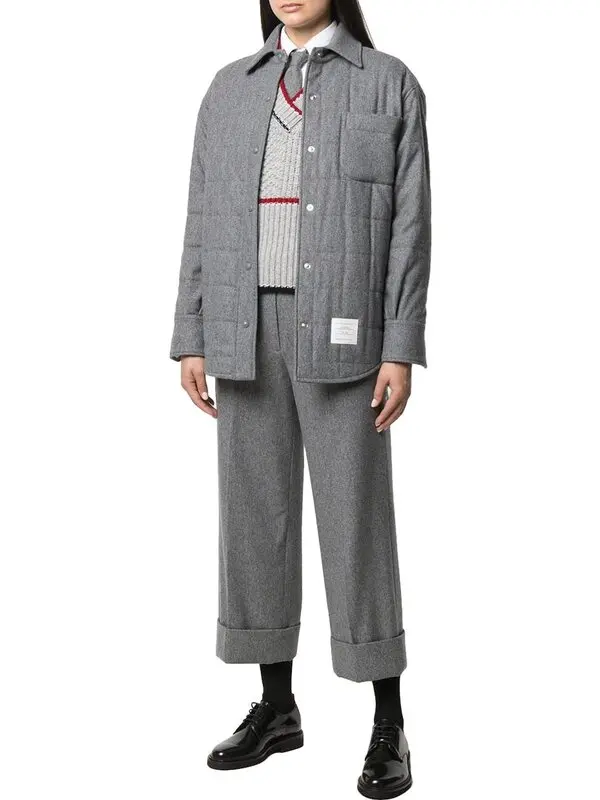 Thom Browne Oversized Padded Shirt Jacket - Grey