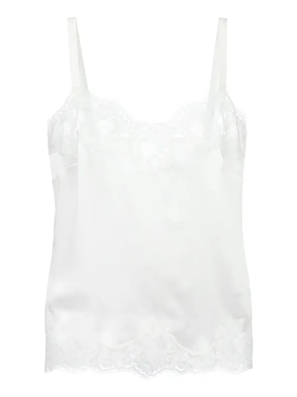 Dolce & Gabbana Lace Trim Camisole - White