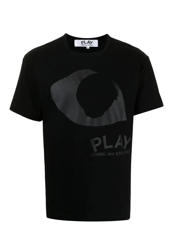 Play Comme Des Garcon Eye-print Cotton T-shirt - Black