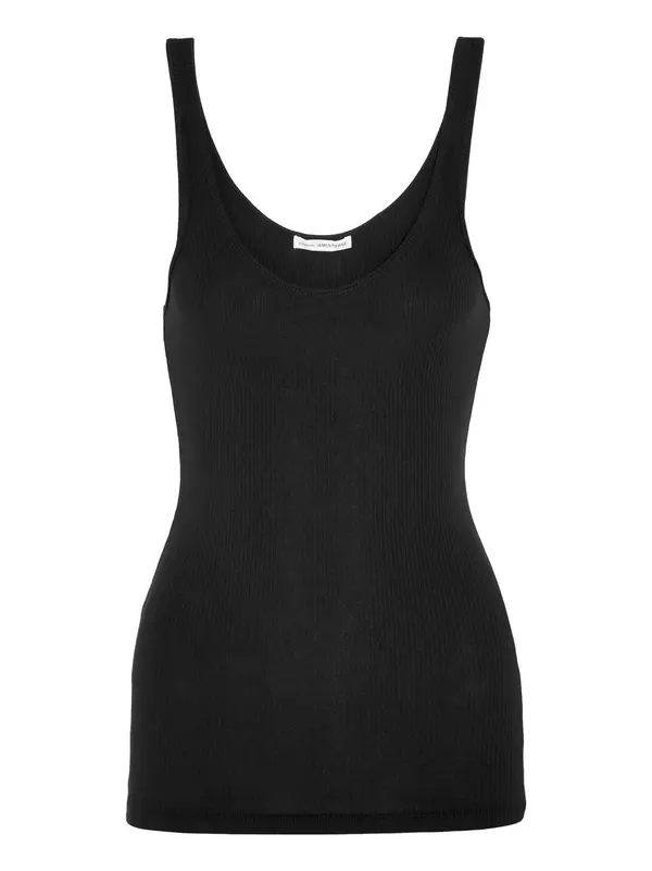 JAMES PERSE Daily Ribbed Stretch-cotton Tank - Black