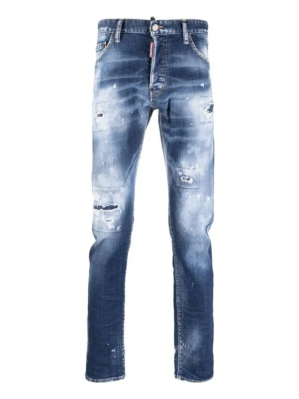 Dsquared2 Destroyed Five-pocket Skinny Jeans - Blue