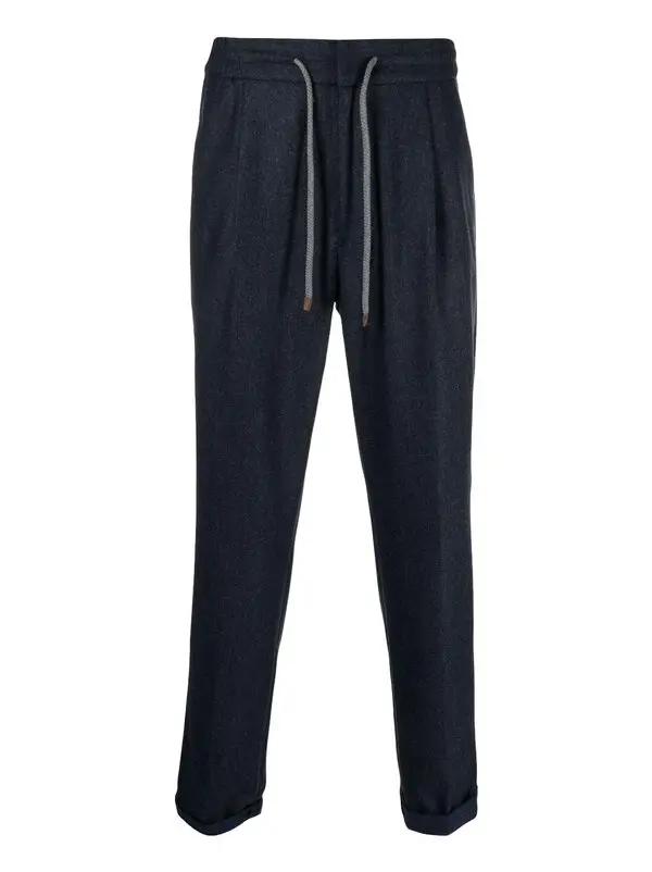 Brunello Cucinelli Virgin Wool Trousers - Blue