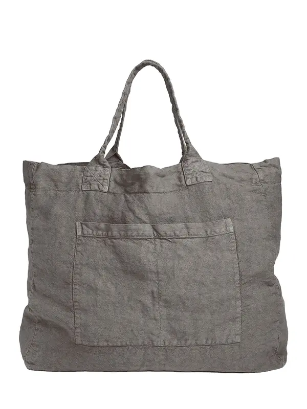 ONCE MILANO Linen Weekend Bag - Grey