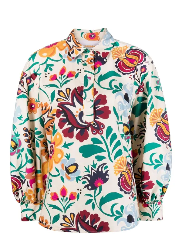 La DoubleJ Poet Floral-print Shirt - Neutrals