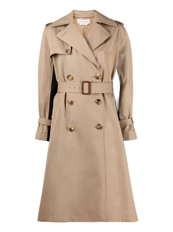 Alexander McQueen Hybrid Graffiti Belted Trench Coat - Neutrals