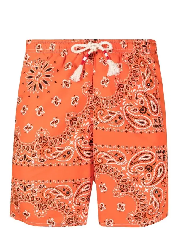 MC2 SAINT BARTH Bandana-print Swim Shorts - Orange