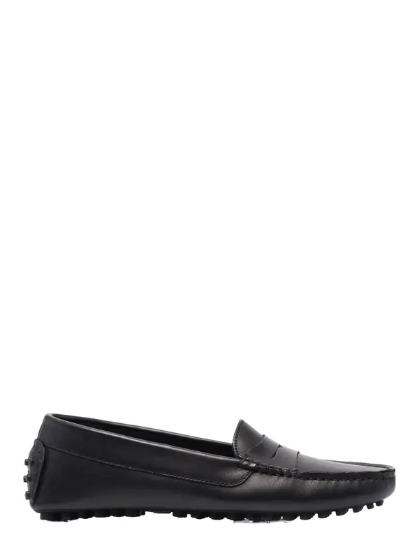SCAROSSO Ashley Leather Loafers - Black