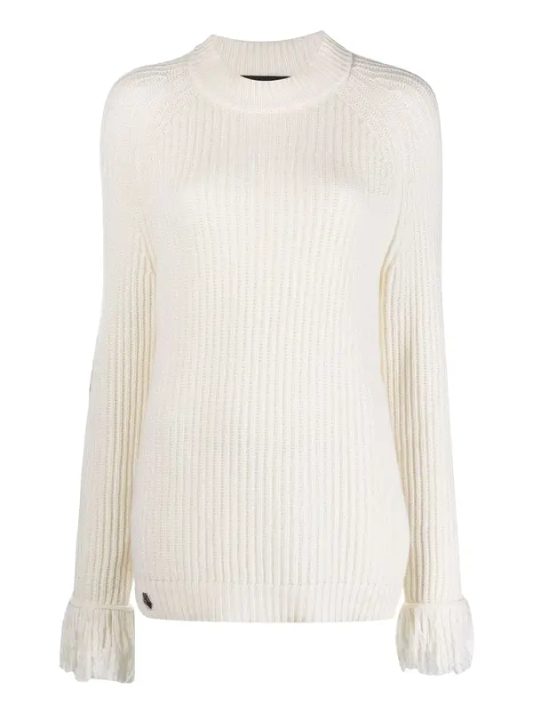 Philipp Plein Love Plein Ribbed-knit Jumper - Neutrals