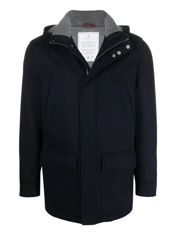 Brunello Cucinelli Cashmere Single-breasted Coat - Blue