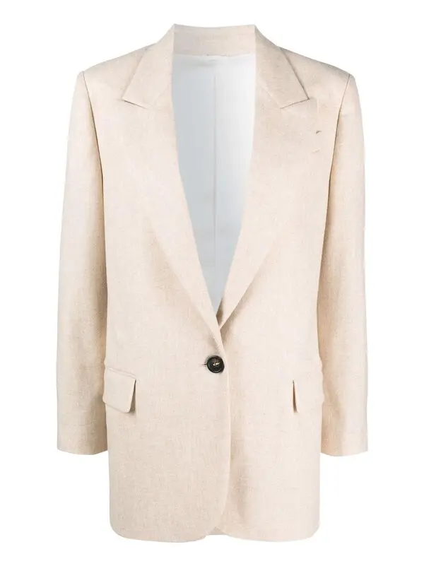Brunello Cucinelli Peak-lapel Single-breasted Blazer - Neutrals
