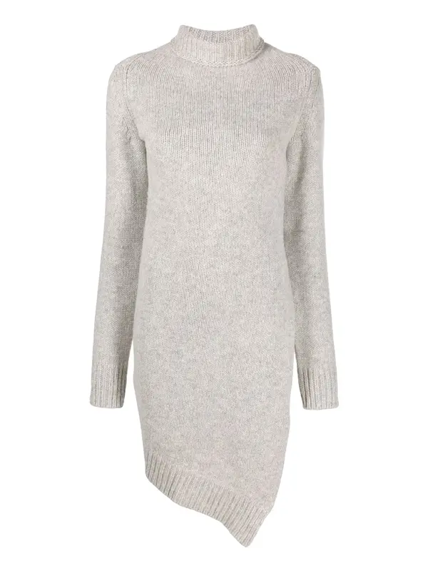 JIL SANDER Asymmetric Roll-neck Jumper - Grey