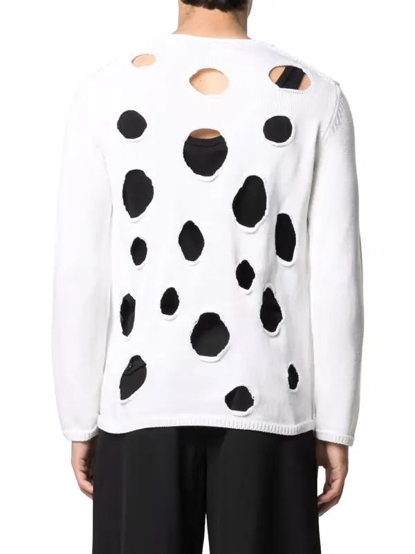 BLACK COMME DES GARÇONS Cut-out Jumper - White