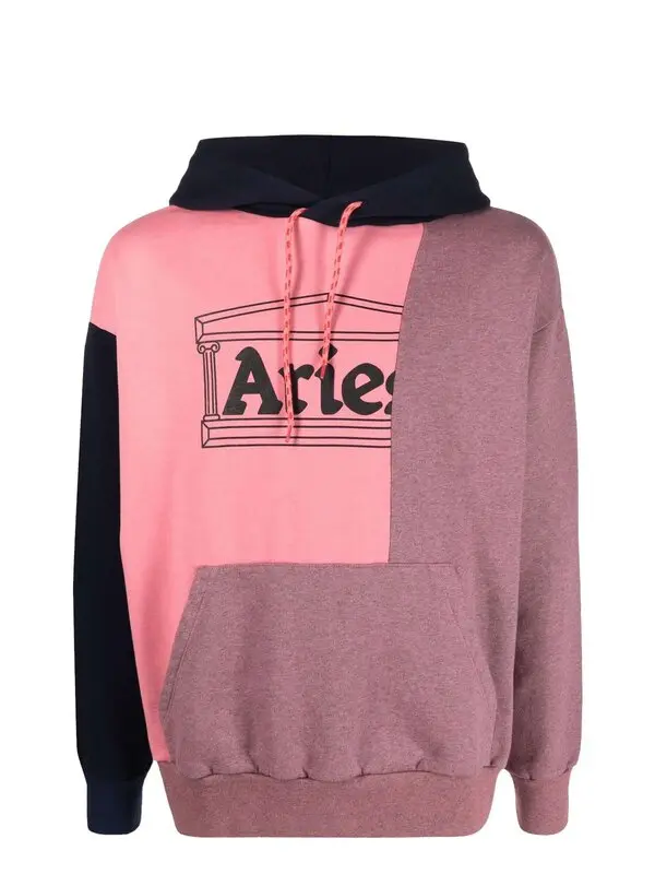 Aries Logo-print Hoodie - Pink