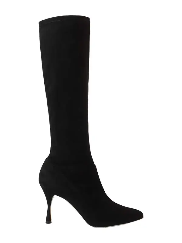 Manolo Blahnik Pamfilo 90 Stretch-suede Knee Boots - Black