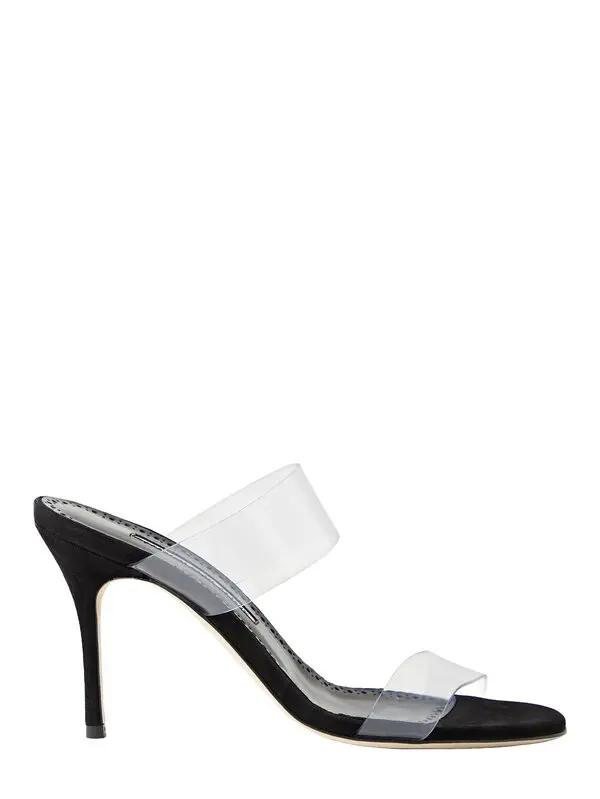 Manolo Blahnik Scolto 90 Pvc Mules - Black