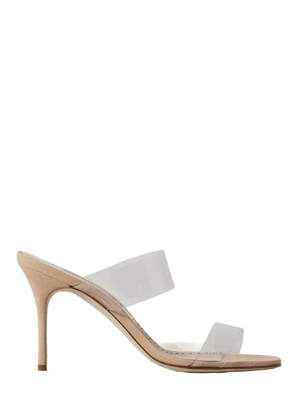Manolo Blahnik Scolto 90 Pvc Mules - Neutrals