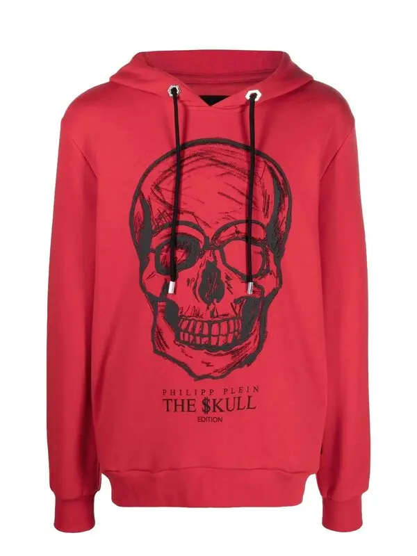 Philipp Plein Skull Graphic Hoodie - Red