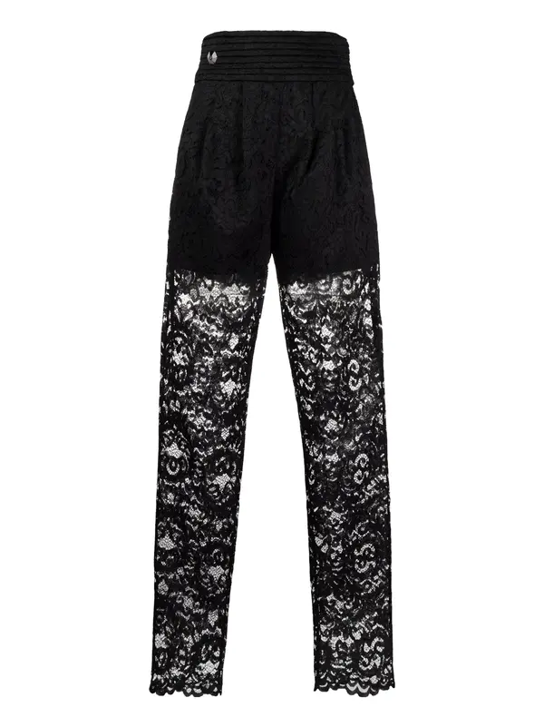 Philipp Plein Straight-leg Lace Trousers - Black