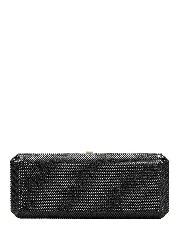 Judith Leiber Slim Rectangle Crystal Clutch - Jet