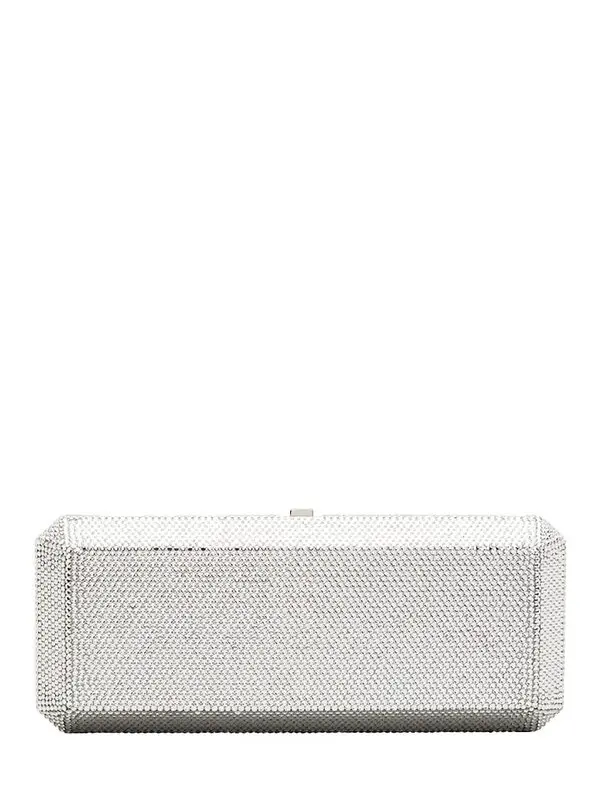 Judith Leiber Slim Rectangle Crystal Clutch - Silver