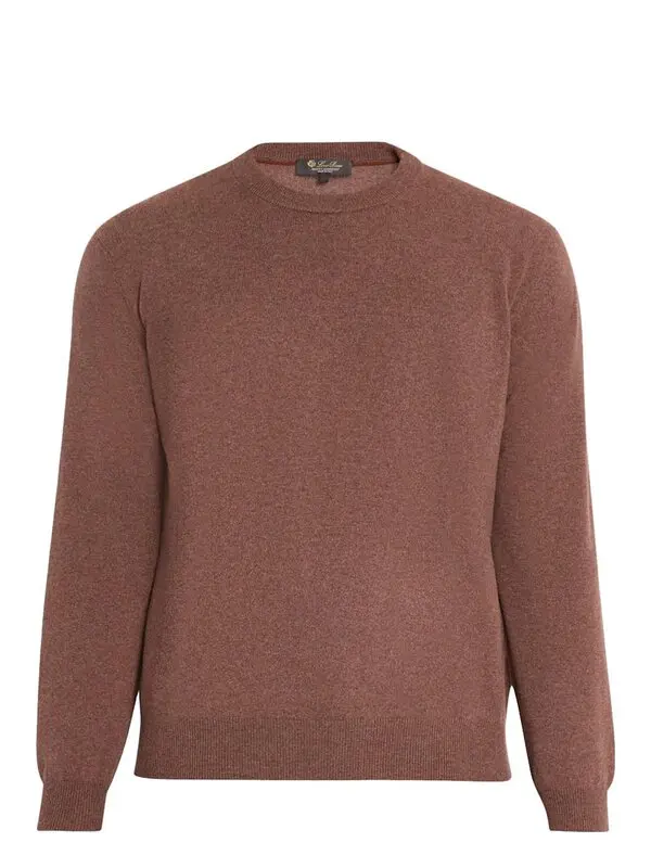 Loro Piana Baby Cashmere Pullover Sweater - Red Tobacco Melange