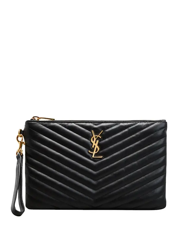 Saint Laurent Monogram Small Pouch - Black