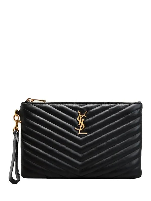 Saint Laurent Monogram Small Pouch - Black
