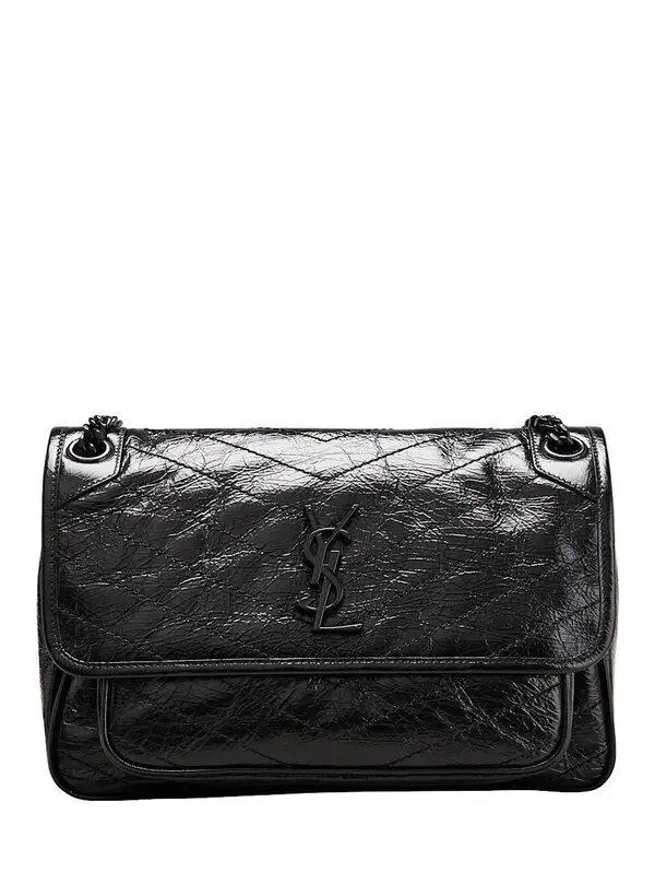 Saint Laurent Niki Medium Flap Shoulder Bag - Black