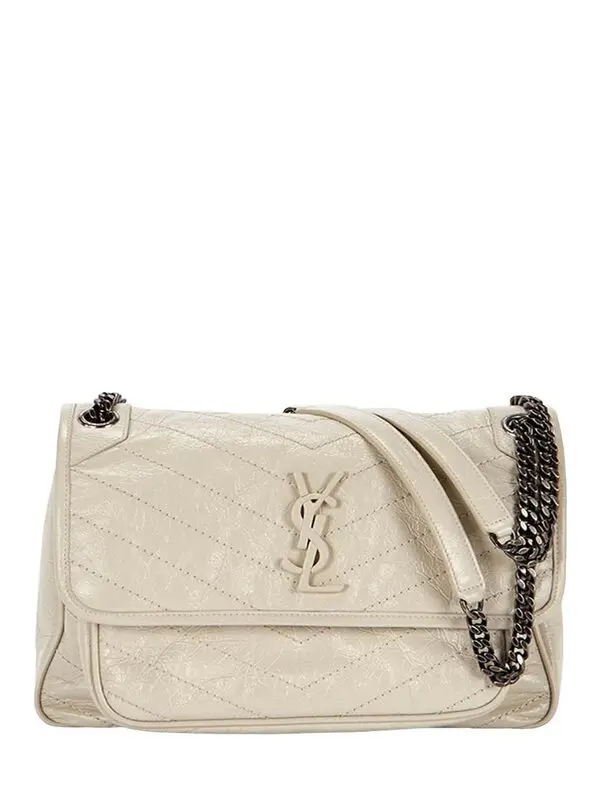 Saint Laurent Niki Medium Flap Shoulder Bag - White