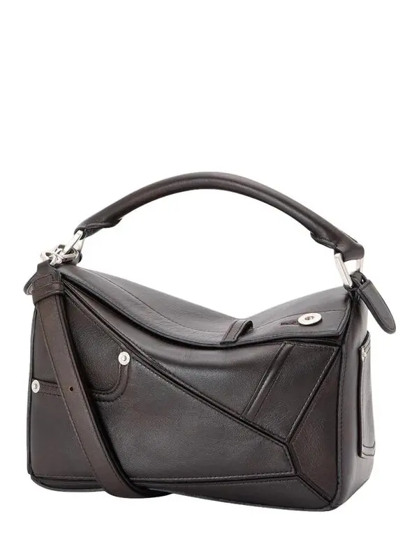Loewe Puzzle Small Bag In Leather - Brown