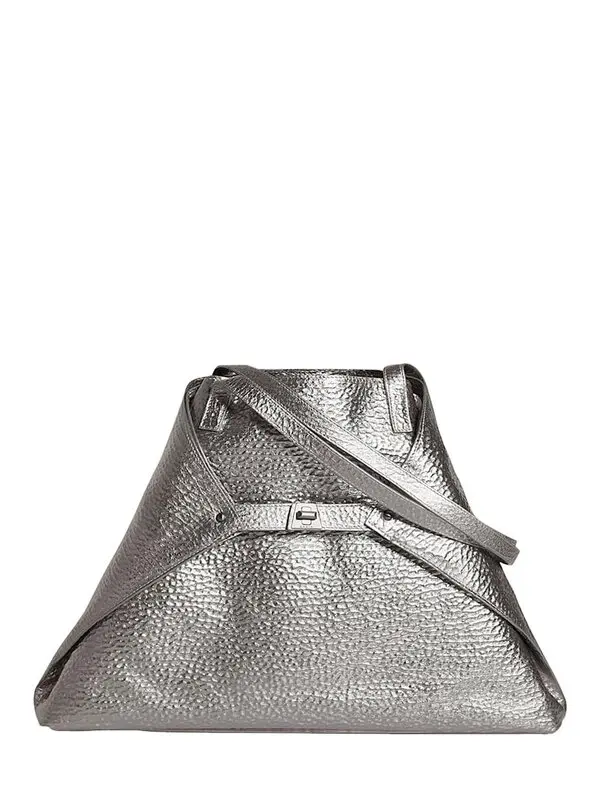 Akris Ai Medium Hammered Shoulder Bag - Pewter