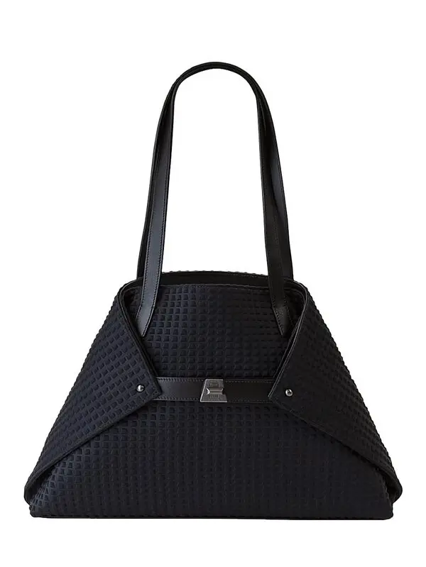 Akris Ai Small Fabric Shoulder Tote Bag - Black