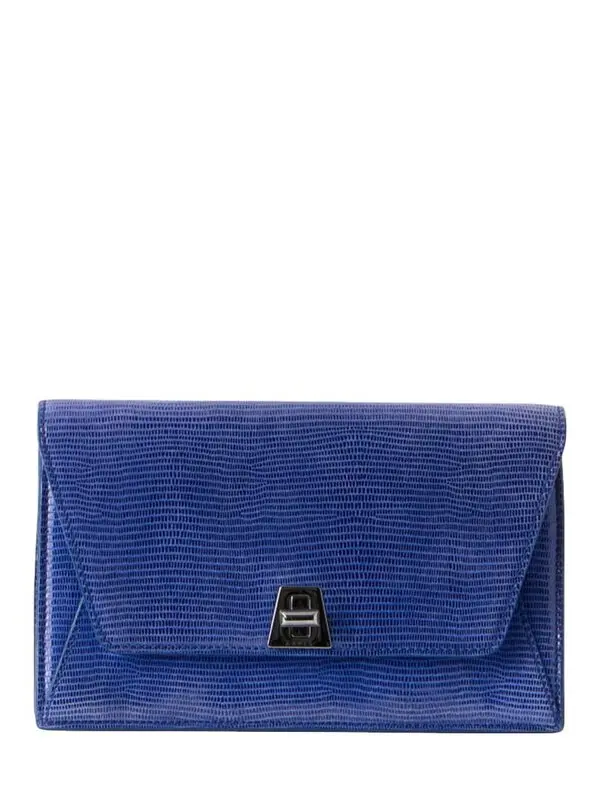 Akris Anouk Lizard-print Clutch Bag With Chain - Iris