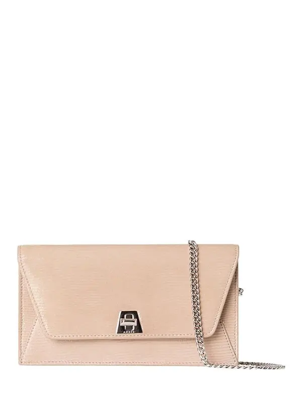 Akris Anouk Lizard-print Clutch Bag With Chain - Light Beige