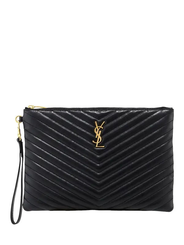 Saint Laurent Monogram Medium Pouch - Black