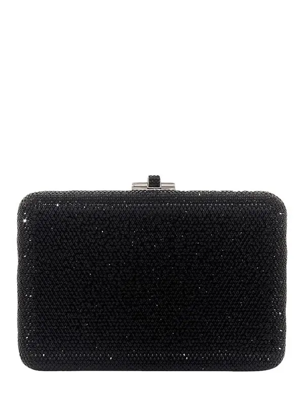 Judith Leiber Slim Slide Crystal Evening Clutch Bag - Black