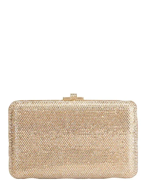 Judith Leiber Slim Slide Crystal Evening Clutch Bag - Champagne Multi