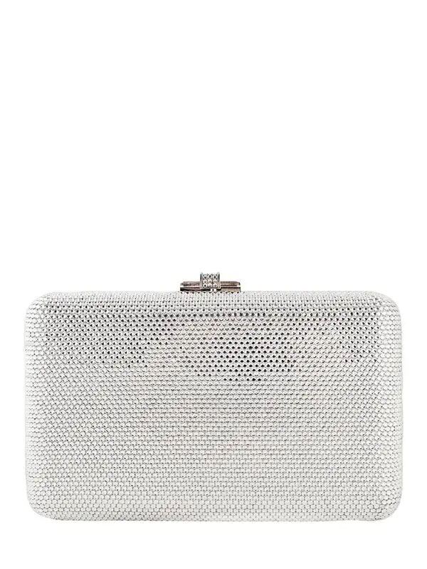 Judith Leiber Slim Slide Crystal Evening Clutch Bag - Silver