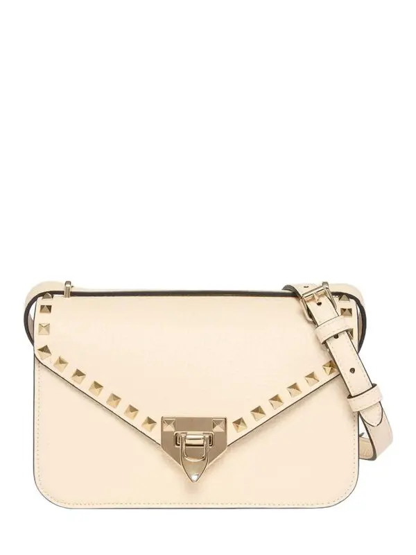 Valentino Garavani Small Rockstud Leather Shoulder Bag - Light Ivory