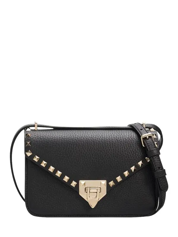 Valentino Garavani Small Rockstud Leather Shoulder Bag - Nero