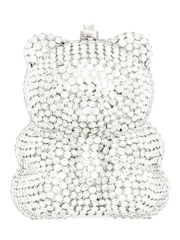 Judith Leiber Gummy Teddy Bear Pillbox - Silver