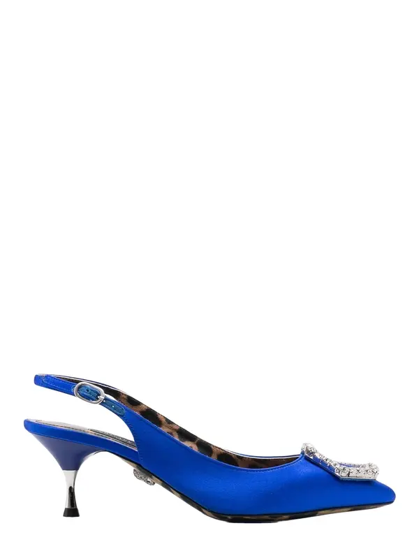 Philipp Plein Crystal Hexagon Leather Pumps - Blue
